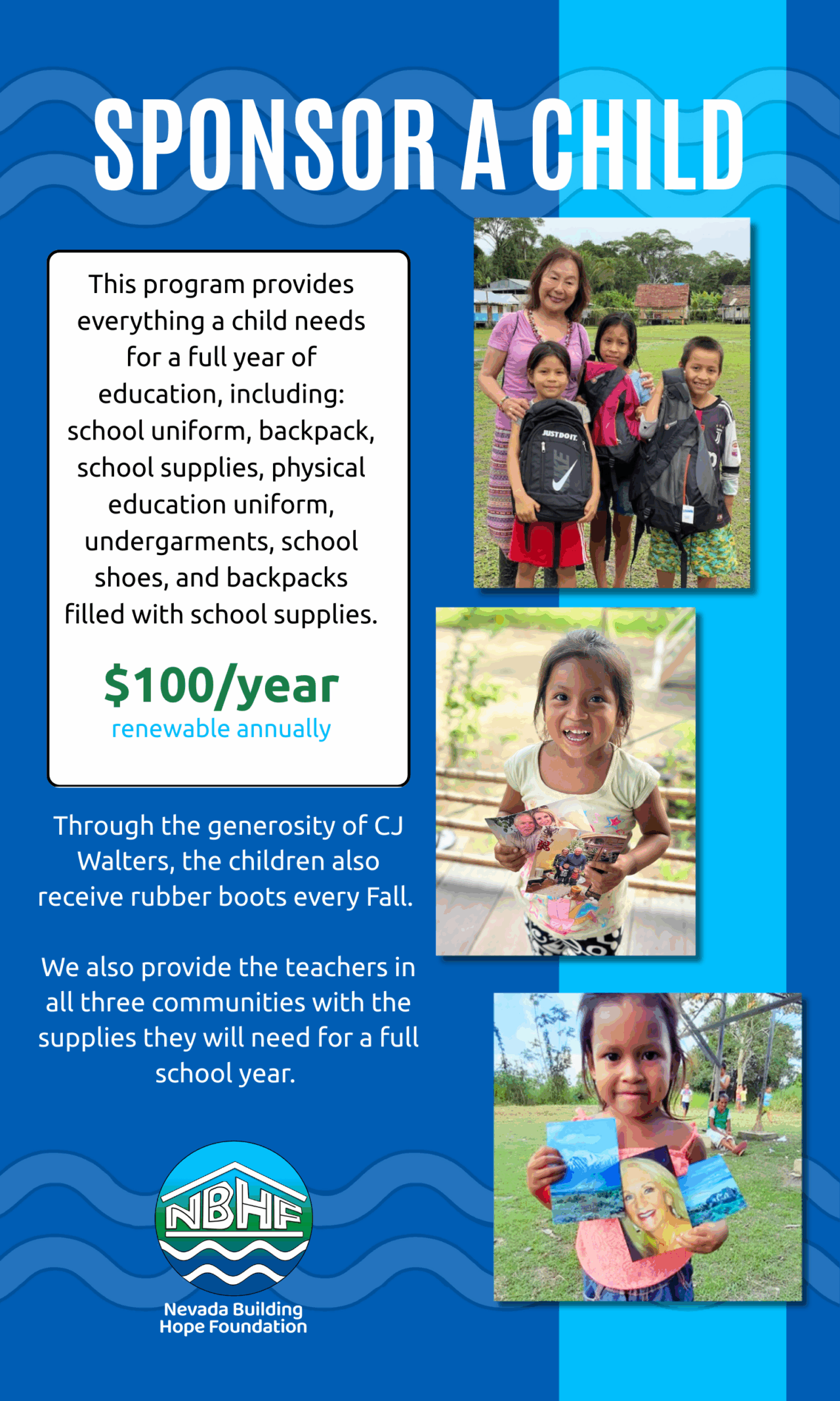 Sponsor a Child | The Nevada Building Hope Foundation